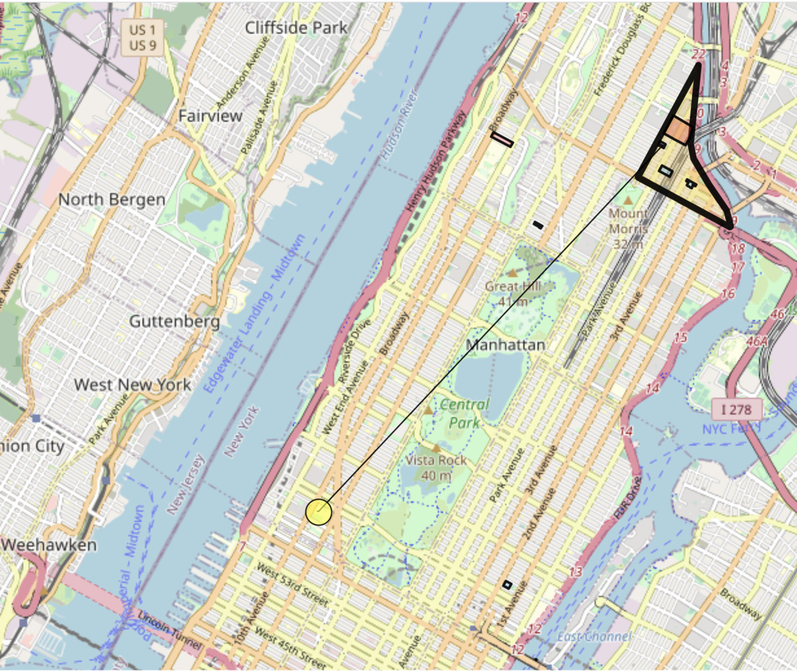 Map identifying IS 201 Demonstration District and Lincoln Center for ...